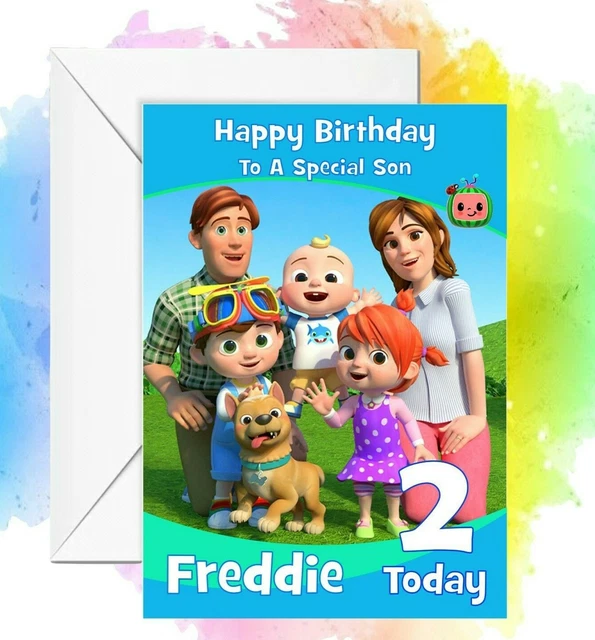 PERSONALISED BIRTHDAY CARD Coco Melon son daughter any name/relation ...