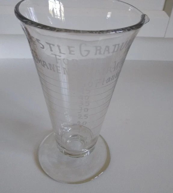 VTG NESTLE PERMANENT Wave Fluted Beaker Graduated Spout Hair Beauty ...