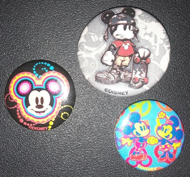 VINTAGE COLLECTIBLE DISNEY Mickey Mouse Art Deco Pin Back Badge Buttons ...