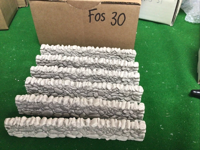 OO/HO SCALE GAUGE Large Field Stone Wall Kit 6 Pcs Painted (FOS30) EUR ...