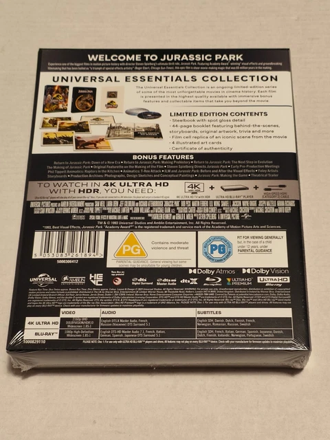 JURASSIC PARK 30TH Anniversary Collectors Edition 4K UHD Blu Ray Steelbook EUR 114,30 - PicClick IT