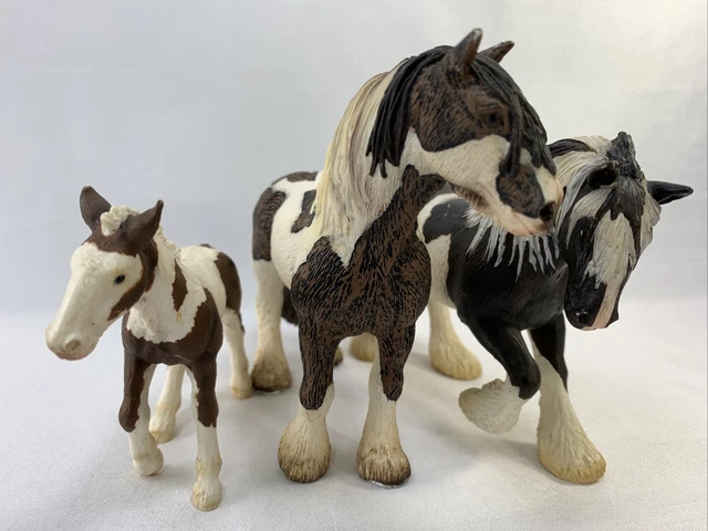 SCHLEICH TINKER Mare, Stallion and Foal 2004 Farm Life Lot Of 3 Set ...
