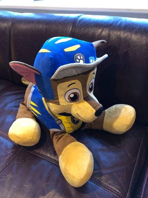 PAW PATROL CHASE Large Soft Toy Plush Pup Teddy Blue Uniform Nickeldeon ...