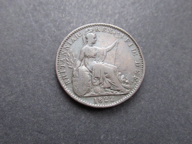 1822 GEORGE IV Copper Farthing Coin Nice Collectable Condition £3.31 ...