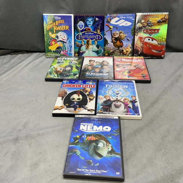 DISNEY PIXAR 10 Kids Family Movie Lot Bundle Cars Frozen Finding Nemo ...