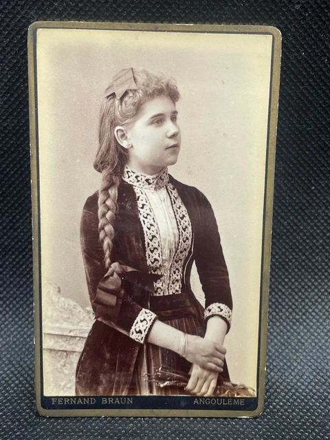 ANCIENNE PHOTOGRAPHIE CDV Jeune Fillette Elegante Fernand Braun ...