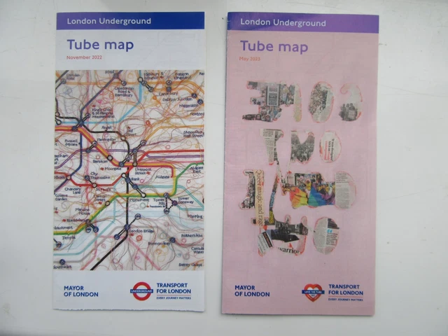 LONDON UNDERGROUND TUBE Maps November 2022 & May 2023 £1.99 - PicClick UK
