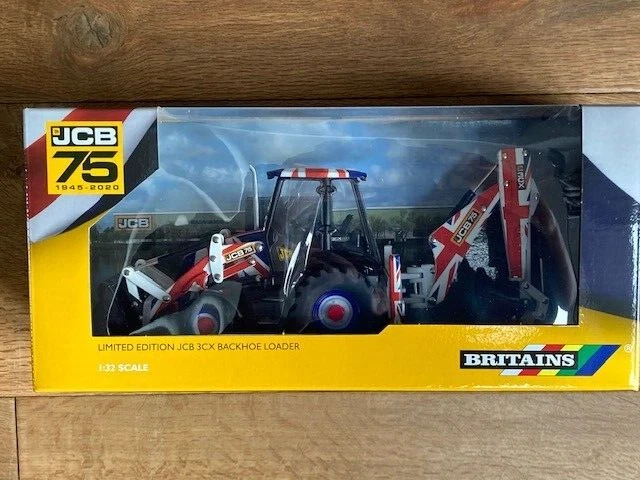 BRITAINS JCB 3CX 1/32 Scale Union Jack 75Th Anniv Model B.n.i.b. £38.50 ...