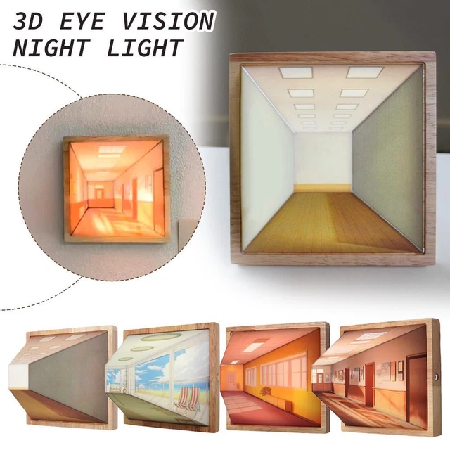 3D VISUAL EFFECT LED Night Light, Wall Mounted Design Night Light Home ...