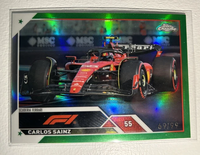 2023 TOPPS CHROME F1 Carlos Sainz Green Refractor 69/99 #20 $16.99 ...