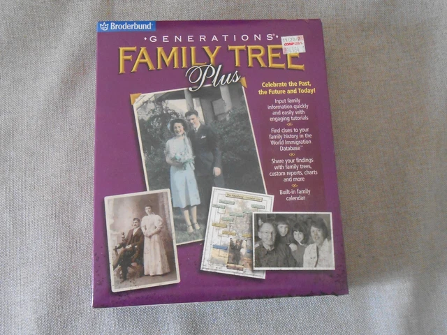 FAMILY TREE PLUS Generations Broderbund Windows 95/98/Me Windows XP ...