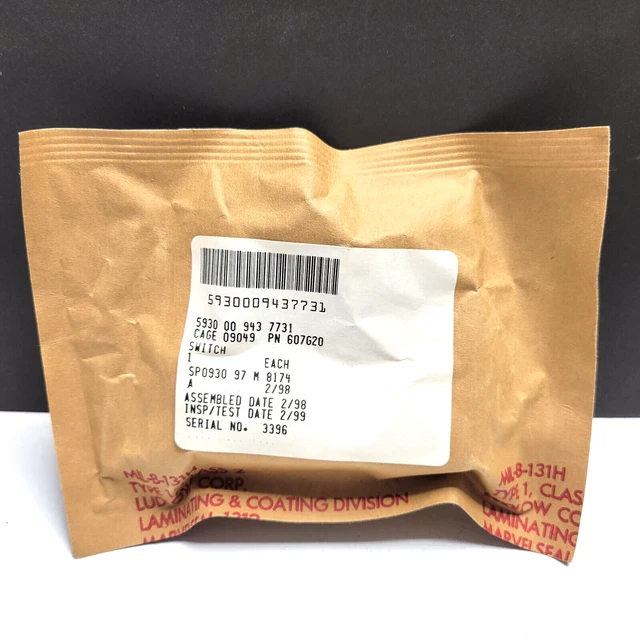 PRESSURE SWITCH 5930-00-943-7731 Pressure Switch | Model: 607G20 $550.00 - PicClick CA