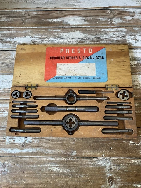 PRESTO ENGINEERS TOOL Circular Stocks & Dies Part Set No. 374c - UNF £ ...