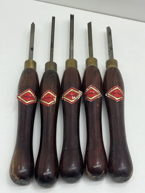 VINTAGE 5 PC. HENRY TAYLOR Diamic gouge/chisel set made in Sheffield ...