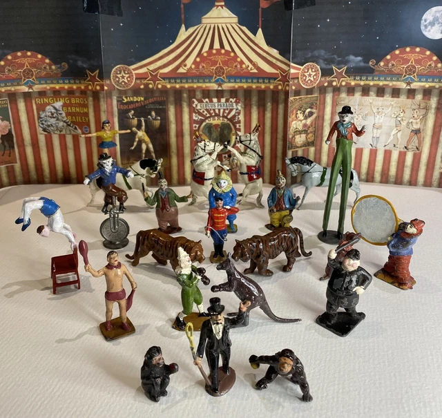 VINTAGE 1/32 SCALE Hollow Cast Lead Circus Figures Britains Timpo ...