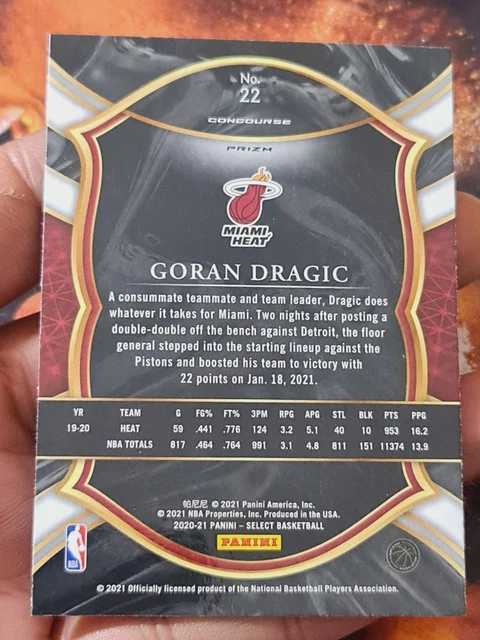 2020-21 PANINI SELECT Concourse Red White Orange Flash #22 Goran Dragic ...