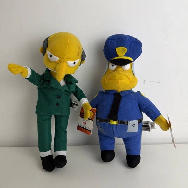 THE SIMPSONS 2006 Chief Wiggum & Mr Burns Plush Toy 13" Vintage Soft ...