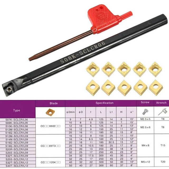 OUTILS DE TOURNAGE efficaces pour le fonctionnement du tour S08KSCLCR06 barre d' EUR 22,19 ...