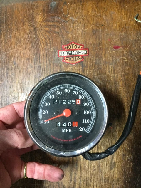 HARLEY-DAVIDSON CABLE DRIVEN SPORTSTER/BIG TWIN WORKING SPEEDOMETER b25 ...