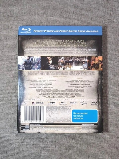 GLADIATOR 2000 FILM 2 Disc Definitive Edition Blu-Ray Russell Crowe ...