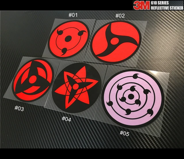 REFLECTIVE SASUKE ITACHI Uchiha Rinnegan Sharingan eyes NARUTO Car ...