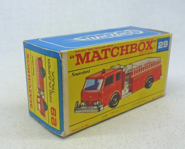 MATCHBOX SUPERFAST MB29 Fire Pumper ORIGINAL Empty F Type Box £2.99 ...