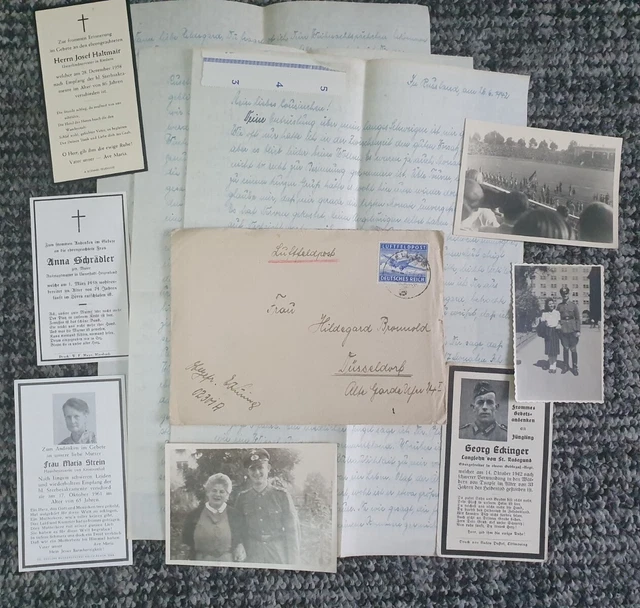 ORIGINAL GERMAN WW2 Bundle/lot Soldiers letters.Photos Death Cards £13. ...