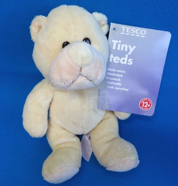 CREAM TEDDY BEAR 🐻 TINY TEDS soft toy plush BABY 12+ comforter CUDDLE ...