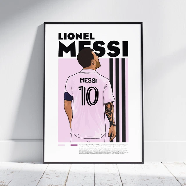 LIONEL MESSI INTER Miami Football Player Portrait Print | Gift Present ...