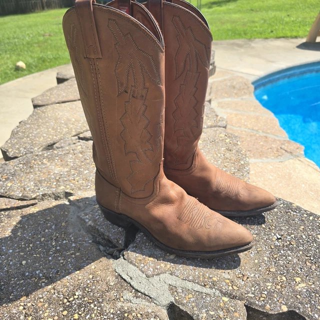 VINTAGE MENS DAN Post Marlboro Leather Cowboy Western Rancher Boots ...