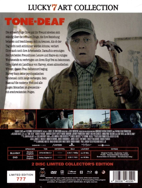 TONE-DEAF LIMITED SCHUBER Box ROBERT PATRICK Amanda Crew BLU-RAY + DVD ...
