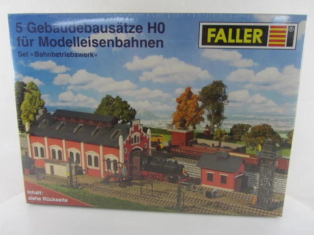 FALLER BAUSATZ-SET &BAHNBETRIEBSWERK& mit Lokschuppen, 1:87 ungebaut ...