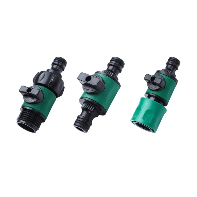 UNIVERSAL PLASTIC GARDEN Hose Quick Connectors with Shut Off Valve_End ...