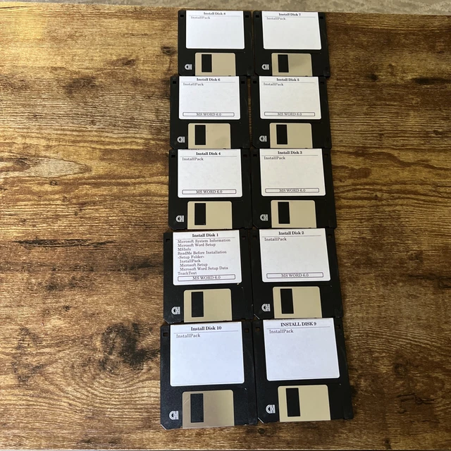 MS WORD FOR Windows 6.0 3.5” Floppy Disks -vintage 10 Disks $34.17 ...