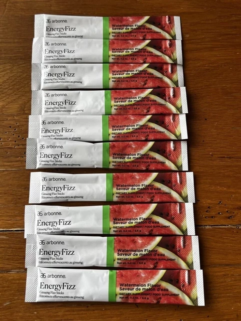 ARBONNE FIZZ STICKS ~ Watermelon x 10 Sachets ~ Guarana BBE 02/26 VEGAN ...