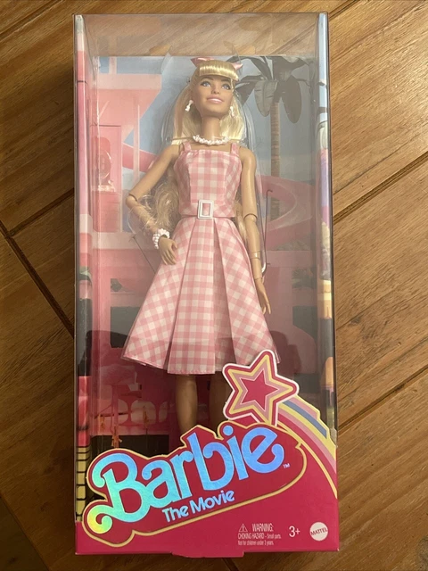 BARBIE THE MOVIE Doll Margot Robbie Collectible Wearing Pink & Gingham ...