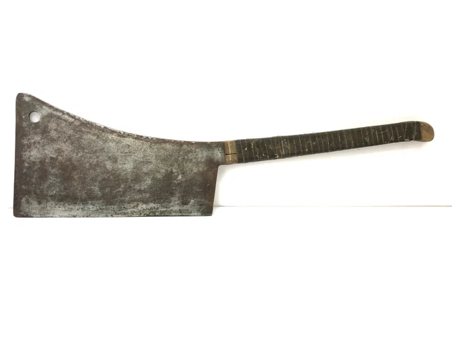 VINTAGE HOG SPLITTER Large Butchers Meat Cleaver 12" Blade 26" Long ...