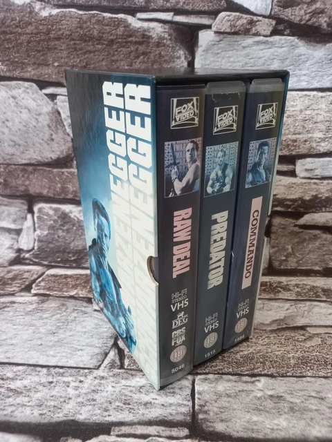 VINTAGE SCHWARZENEGGER VHS Boxset Commando Raw Deal Predator Action ...