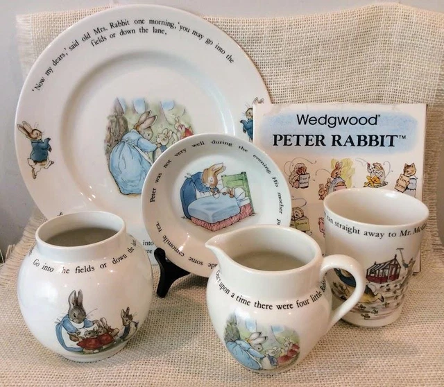 VINTAGE WEDGWOOD BEATRIX Potter Peter Rabbit Dinnerware Lot Plate Bowl ...