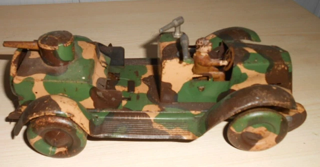 ANCIEN JOUET TÔLE véhicule militaire anglais avec pilote EUR 120,00 ...