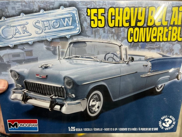 MONOGRAM 85-4269 1955 CHEVY CONVERTIBLE kit 1:25 MODEL CAR MOUNTAIN FS ...