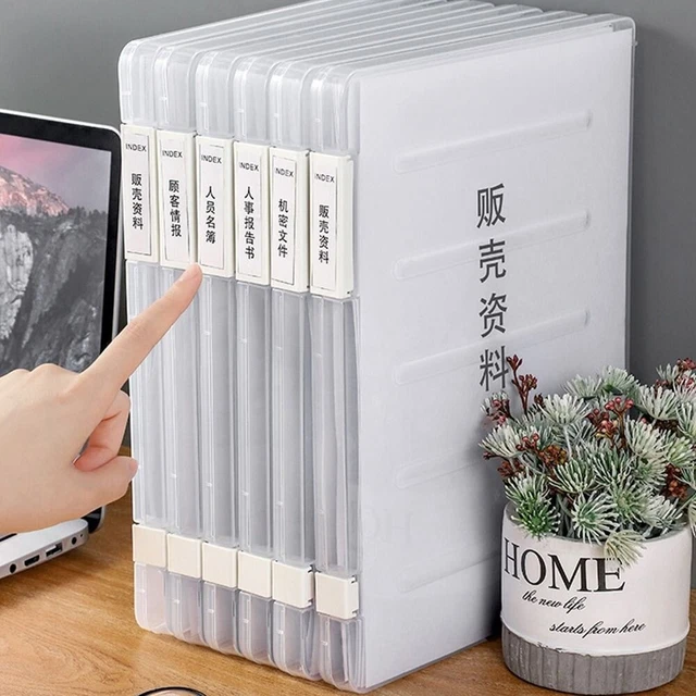 BOX PLASTIC A4 Storage Folder File Organizer Documents Protector ...