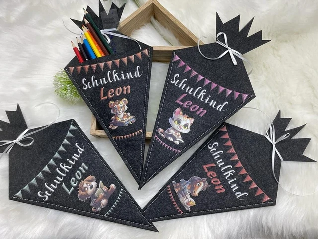 PERSONALISIERTE SCHULTÜTE FILZ | Einschulung Geschenk | Mädchen Junge Name EUR 9,99 - PicClick DE