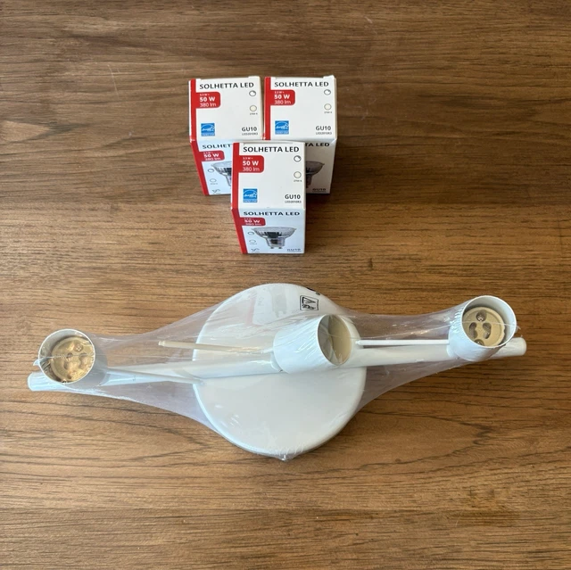 IKEA TROSS 3-LIGHT Fixture Tilt/adjustable White Ceiling/wall Mount ...