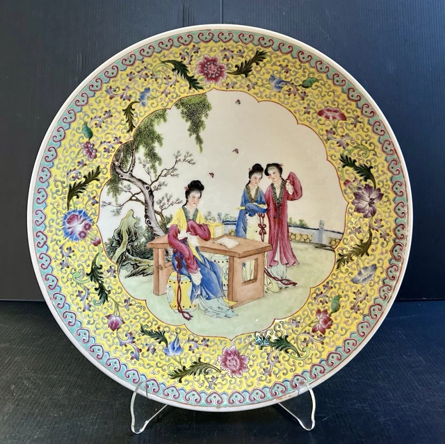 ANTIQUE / VTG Chinese ROC Familie Rose Beauties Decor Charger £536.27 ...