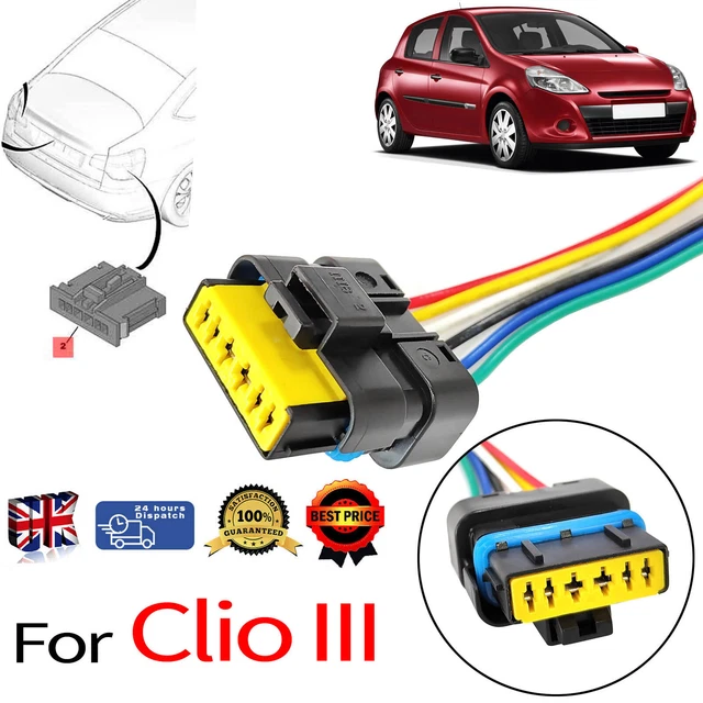 REAR TAIL LIGHT Lamp 6Pin Connector Pigtail Plug for Renault Clio III ...