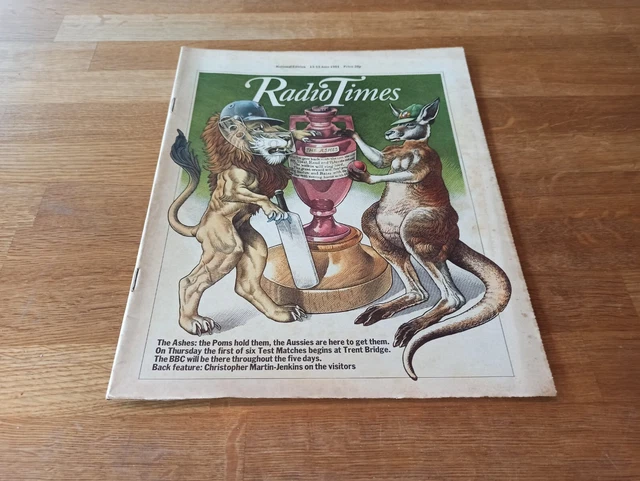RADIO TIMES MAGAZINE # 1981 June 13-19 The Ashes Cricket cover National ...