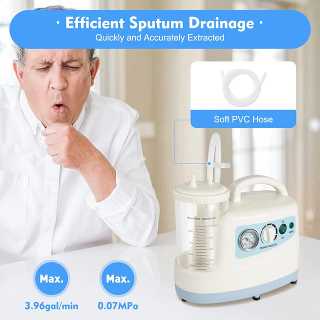 EMERGENCY MEDICAL PORTABLE Aspirator Vacuum Phlegm Unit Mucus Suction ...
