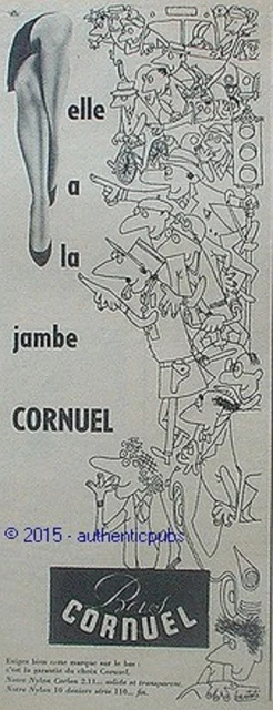 PUBLICITE ELLE A La Jambe Cornuel Bas Dessin Signe Bartoli De 1956 ...