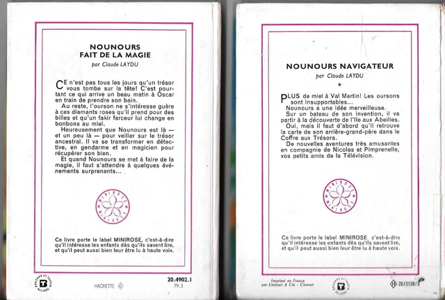 SÉRIE &NOUNOURS& DE Claude Laydu, Lot de 2 livres bibliothèque rose EUR ...
